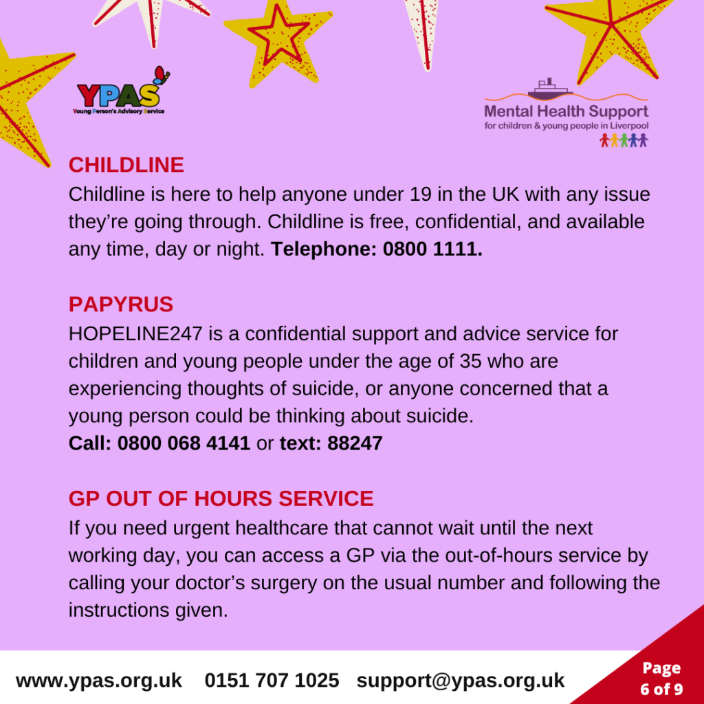 YPAS Christmas Support Information 2025 - YPAS