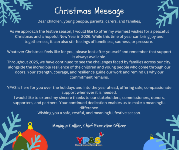A Christmas Message: Monique Collier, Chief Executive Officer - YPAS